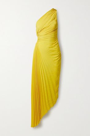 A.L.C. Delfina Asymmetrisches Midikleid Aus Plissiertem Chiffon - Gelb