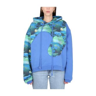 ERL Erl, Femme, Sweatshirts et sweats &agrave; capuche, Multicolore, Taille: 42 FR Hood With Drawstring Prin