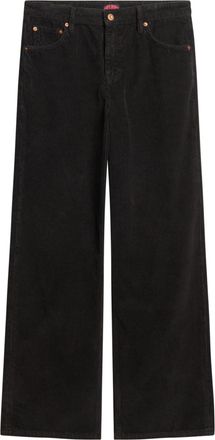 Superdry Damen Cordhose mit mittlerer Leibh&ouml;he und weitem Beinschnitt Schwarz 26/32