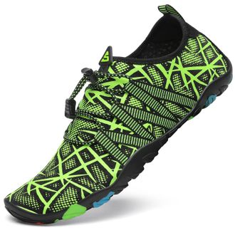 Saguaro Damen Badeschuhe Herren Wasserschuhe Schnell Trocknend Aquaschuhe Strandschuhe rutschfeste Surfschuhe Schwimmschuhe Silber 38 EU