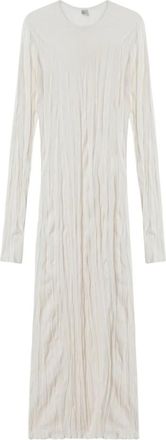 Toteme Femme, Robes, Beige, Taille: 36 FR Robe Longue Manches Longues en Maille Cr&ecirc;pel&eacute;e