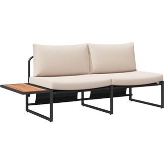 vidaXL Gartensofa mit Kissen Braun 200.5 x 70 x 85.5 cm Metall Vidaxl