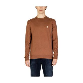 U.S.Polo Association Beiger Baumwoll-Crew-Neck-Pullover - - Knitwear - Herren - Braun - S