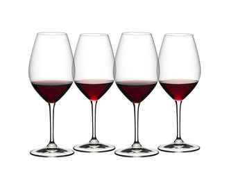 Riedel Wine Friendly 002 - Rotweinglas, 4er Set, Kristallglas, maschinell gefertigt