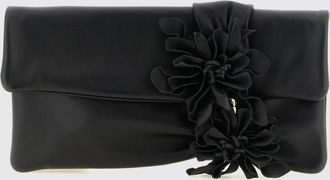 Jimmy Choo London Zandra Clutch aus Lammleder mit Blumenapplikation