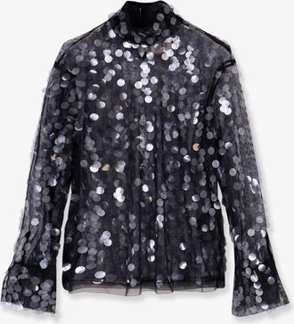 Semicouture Voile top with maxi sequins - SEMICOUTURE - gender_Woman