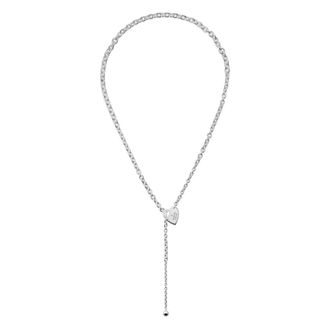 Gucci Marken-Lariat-Halskette aus Sterlingsilber mit Herzmotiv - - Accessories - Damen - Grau - ONE SIZE