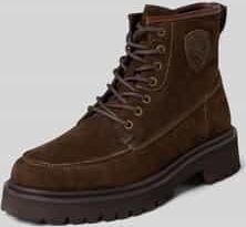 Blauer Boots aus Leder mit Rei&szlig;verschluss Modell Buxton