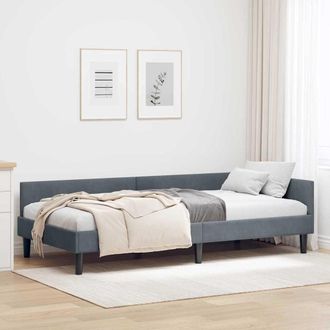 vidaXL Vidaxl Struttura Del Letto Ad Angolo Grigio Scuro 90 X 200 Cm