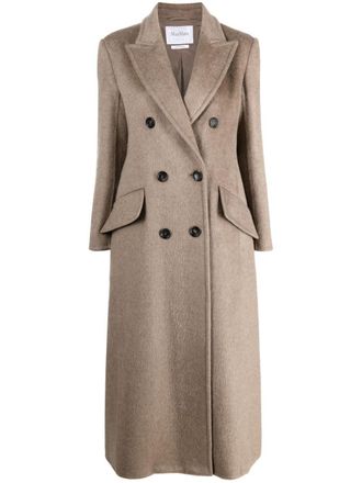 Max Mara manteau en cachemire &agrave; boutonni&egrave;re crois&eacute;e - Marron