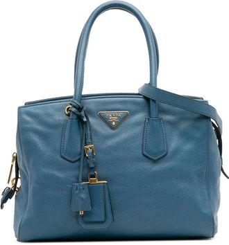 Prada Hobo Bags - Vitello Grain Satchel - Gr. unisize - in Blau - für Damen