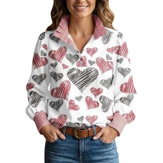 Generic 2026 Chemise Saint-Valentin Femme Fashion Manches Longues Pull-Over Col Rond Couleur Unie Top Haut Outdoor Grandes Tailles Vetement pour Automne Hiver