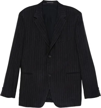 Yohji Yamamoto Gestreiftes Sakko - Schwarz