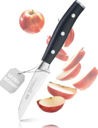 R&ouml;sle Sch&auml;lmesser Tradition 8 cm - Hochwertiges K&uuml;chenmesser zum Sch&auml;len von Obst und Gem&uuml;se, gebogene Klinge aus Klingenstahl, ergonomischer Griff, scharfe