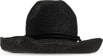 Emporio Armani Femme, Accessoires, Noir, Taille: 58 CM Chapeau en fil de papier tiss&eacute;