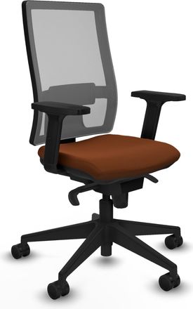 Piqueras y Crespo Arbeitsstuhl mit Rollen von Horna mit 2D-Armen, h&ouml;henverstellbare Lendenwirbelst&uuml;tze, ausgestattet mit 5 Positionen und injiziertem Schaumstoff, Grau/