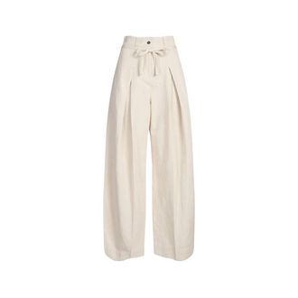 HUGO BOSS Pantalon droit en coton et lin