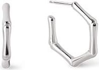 Singularu Boucles doreilles Créoles Mini Bamboo. Acier avec finition brillante. Fermoir silicone. Bijoux pour femme