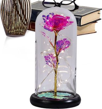 Generic Eternal Rose - Kreative Leuchtende Regenbogenrose | LED Rose Nachtlicht Andenken, Rose Nachtlicht Ornamente | Kreative Leuchtende Rose im, Romantische