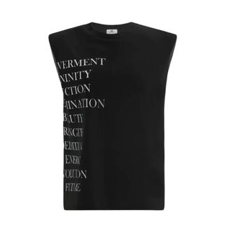 Elisabetta Franchi Femme, Tops, Noir, Taille: 36 FR T-shirt en jersey avec imprim&eacute; de lettres