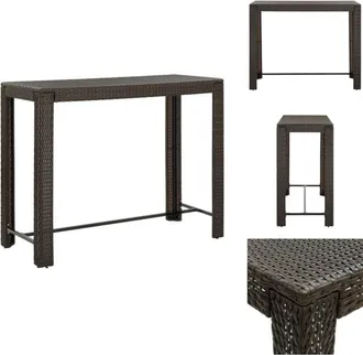 vidaXL Table de bar de jardin Marron 140,5x60,5x110,5cm R&eacute;sine tress&eacute;e - Table De Bar - Table De Jardin - Mobilier De Jardin - Table Ext&eacute;rieure - Table