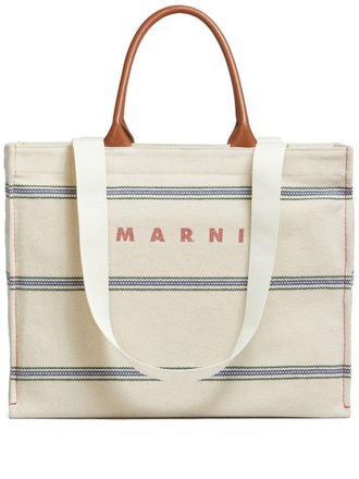 Marni sac à logo brodé - Tons neutres