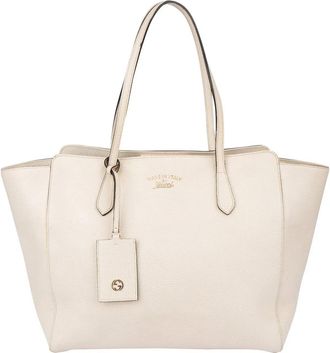 Gucci Crossbody Bags - Gucci White Leather Swing Handbag - Gr. unisize - in Wei&szlig; - f&uuml;r Damen