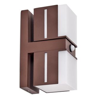 HOFSTEIN LED Außenwandleuchte Swanek, mit Bewegungsmelder, moderne Außenwandlampe aus Metall/Kunststoff in Anthrazit/Weiß, verstellbare Wandleuchte außen für G