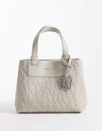 A|X Armani Exchange Liz Tote-Bag in Cremewei&szlig;