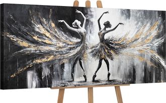 Yohji Yamamoto Art Moderne Bilder schwarz wei&szlig; kunst Gem&auml;lde auf Leinwand Handgemalt mit Gold akzenten mit Personen Wandbild Wohnzimmer modern Wohndekor B&uuml;ro echte K