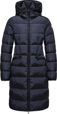 Moncler Moncler Avocette Hooded Long Down Jacket, Women, Blue, Size: 00