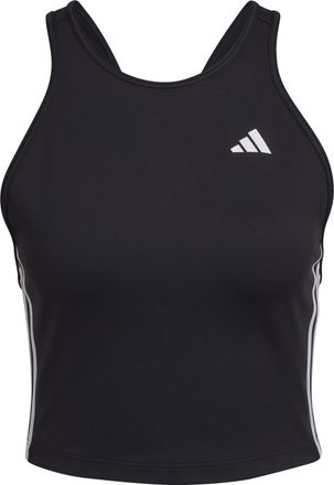 adidas Damen AEROREADY Made for Training 3-Stripes Crop Tank Top, Black/White, M