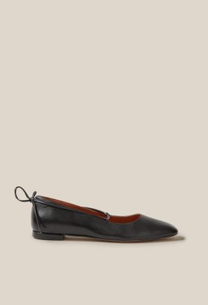 Claudie Pierlot Schwarze Leder-Ballerinas