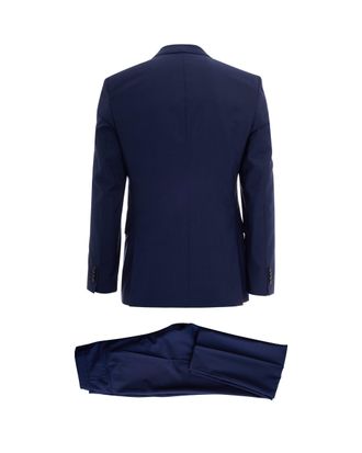 HUGO BOSS Mens Three-Piece Suit Dark Blue Virgin Wool Suits