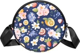 Generic Sac &agrave; bandouli&egrave;re Circle pour femme, petit sac &agrave; bandouli&egrave;re color&eacute; avec fermeture &eacute;clair, bretelles r&eacute;glables, sac &agrave; main rond d&eacute;contract&eacute; pour femme