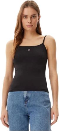 Tommy Jeans Femme, Tops, Noir, Taille: 38 FR Débardeur coton stretch