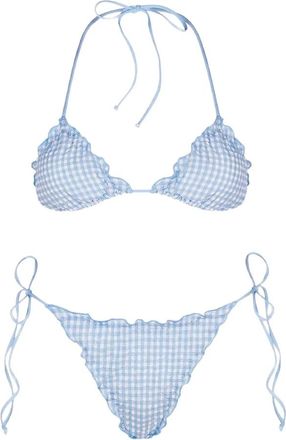 MC2 Saint Barth Femme, Maillots de bain, Bleu, Taille: 40 FR Frou Frou Triangle Bikini