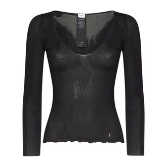 Saint Laurent V-neck Strickware - - Knitwear - Damen - Schwarzk - M