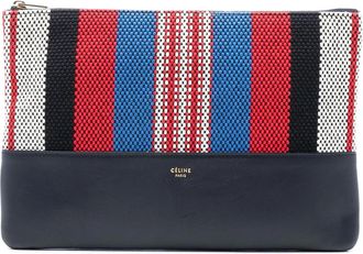 Celine Clutches - Canvas Striped Solo Pouch - Gr. unisize - in Schwarz - f&uuml;r Damen