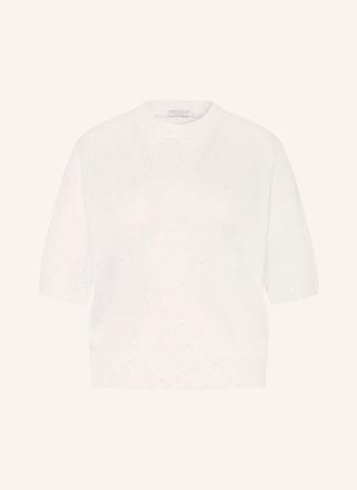 Brunello Cucinelli Brunello Cucinelli Strickshirt Aus Leinen Mit Pailletten weiss