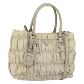 Prada Sac &agrave; main Vintage en Nylon Pre-owned - Femme - Pre-owned - Beige - Taille: ONE Size