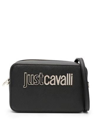 Just Cavalli sac à bandoulière à plaque logo - Noir