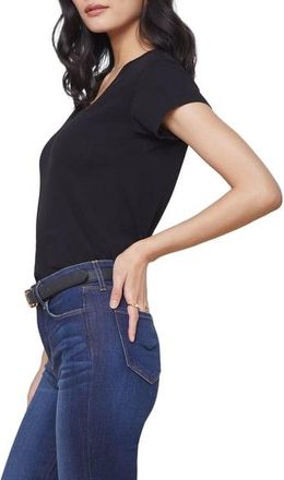 L'agence T-shirt manches courtes col V en coton