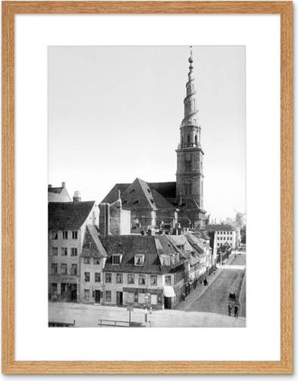 Wee Blue Coo SAVIOUR CHURCH COPENHAGEN DENMARK OLD BW BLACK FRAMED ART PRINT PICTURE B12X813