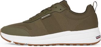 Tommy Hilfiger Herren Runner Sneaker Lightweight Modern Knit Schuhe, Grün (Army Green), 40