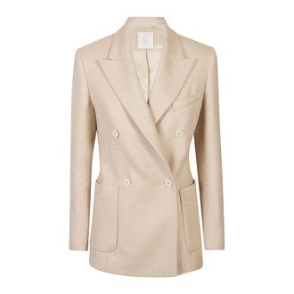 Eleventy Seiden-Kaschmir Doppelreiher Jacke - - Jackets - Damen - Beige - S