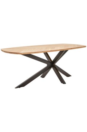 Landscape Esstisch, Schwarz, Akazie, Holz, Akazie, vollmassiv, Fischgr&auml;t, bootsf&ouml;rmig, Sternfu&szlig;, 100x76x200 cm, Esszimmer, Tische, Esstische