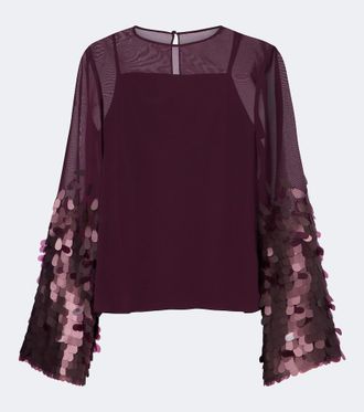 Joseph Top Ariane aus Chiffon mit Pailletten