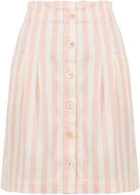 Bellerose Jupe ray&eacute;e en lin et coton