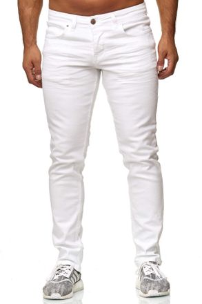 Elara Herren Jeans Slim Fit Hose Denim Stretch Chunkyrayan 16533-Weiss-32W / 32L